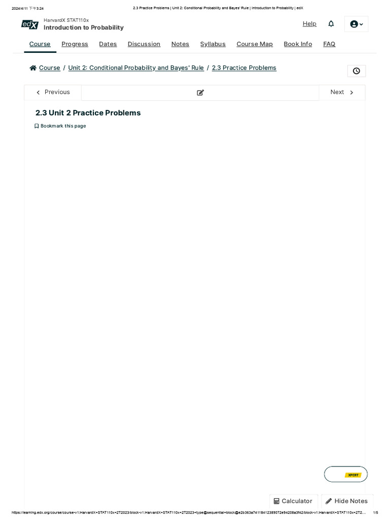 2.3 Practice Problems - Unit 2 - Conditional Probability and Bayes' Rule - Introduction To ...