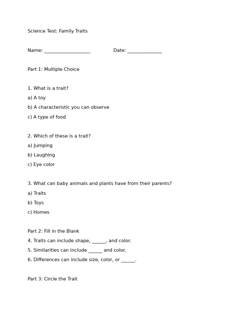 Family Traits | PDF