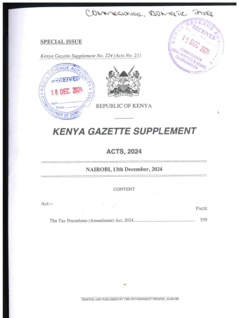 Tax Procedures Amendment Act 2024 1735849127 | PDF