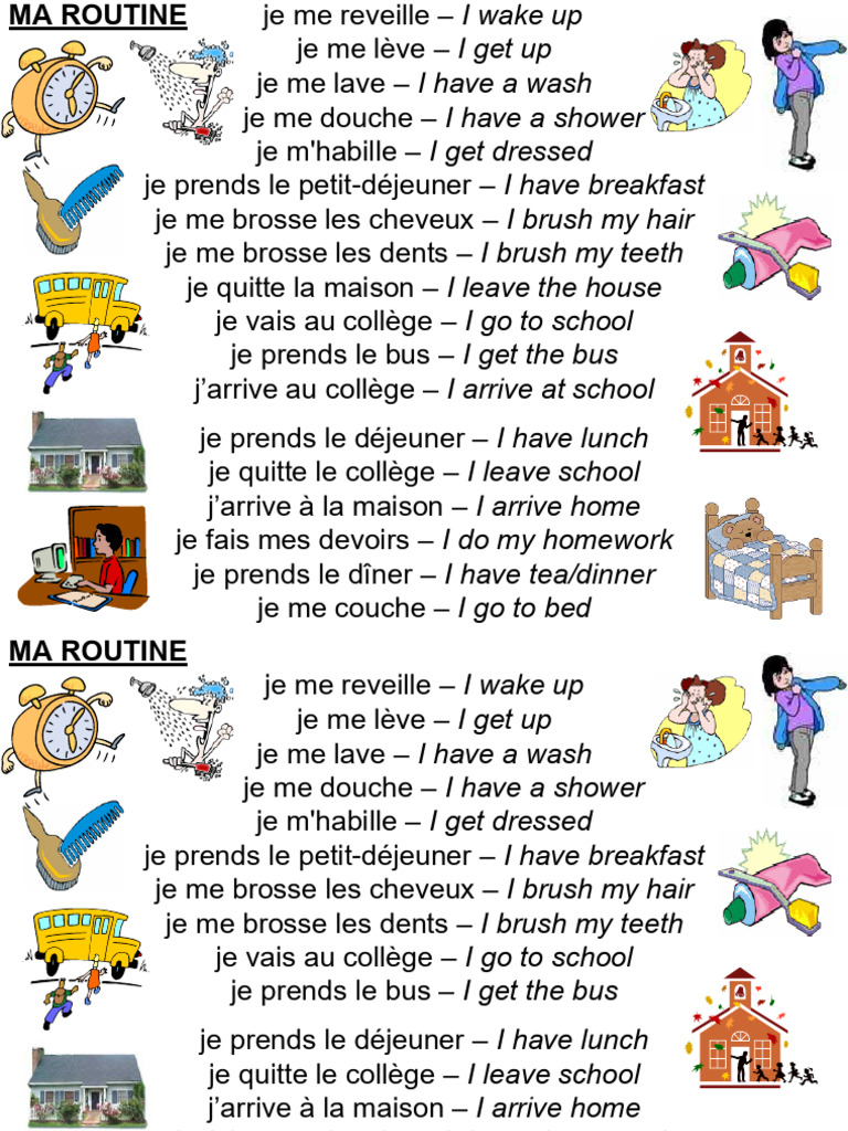 Ma Routine Quotidienne | PDF | Repas | Cuisine