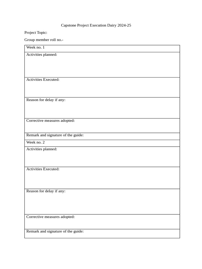 Project Diary Format | PDF