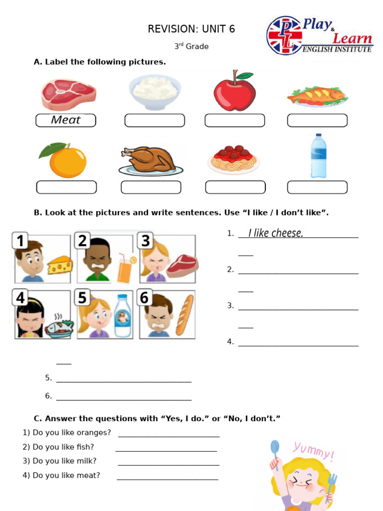 Revision 3RD Grade Unit 6 | PDF