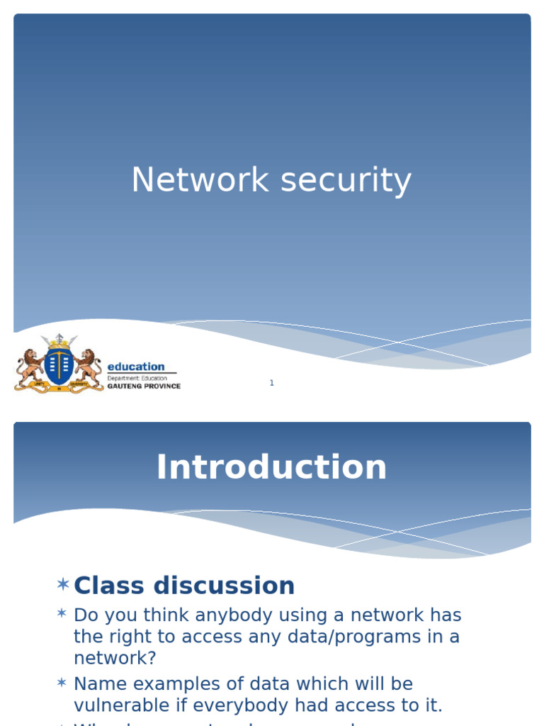 Grade 11 Term2 Week 2 Lesson 4(Network Security) | PDF | Password | Computer Network