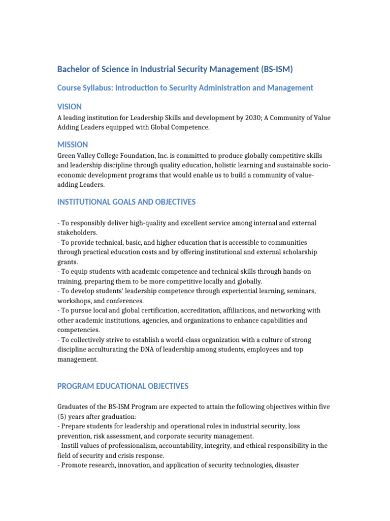 Industrial Security Management Overview | PDF | Emergency Management ...
