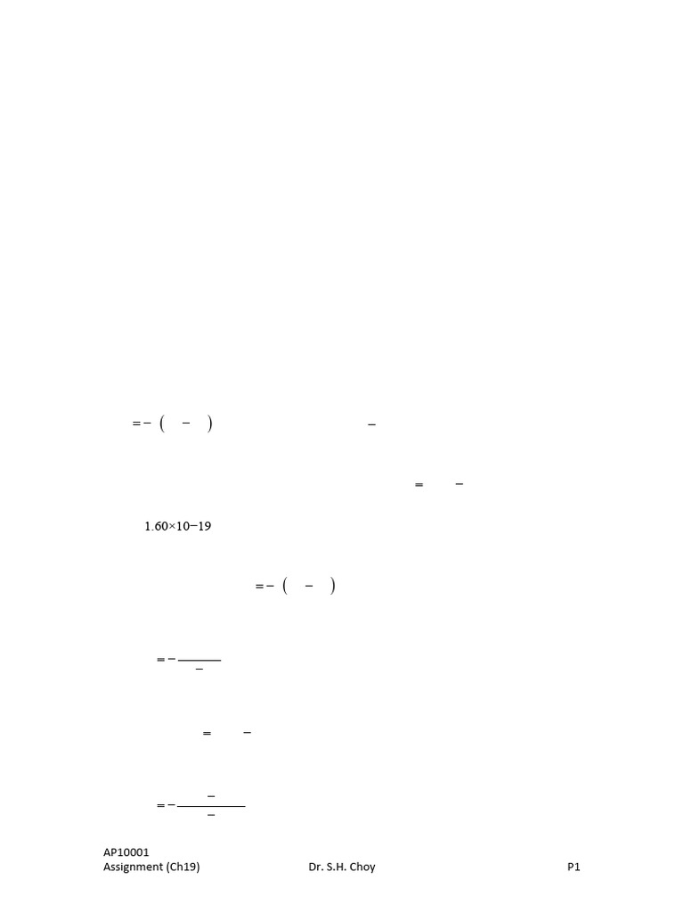 Assignment 8 (Ch19) Solution | PDF | Electronvolt | Electron