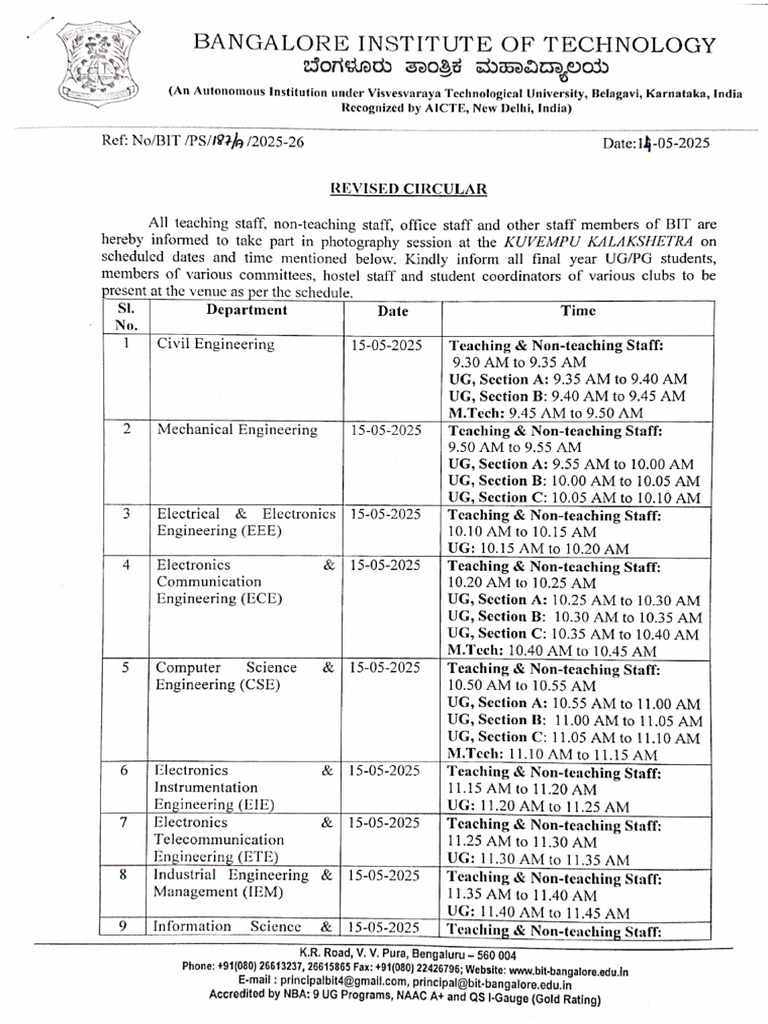 Revised Photo Session Schedule | PDF