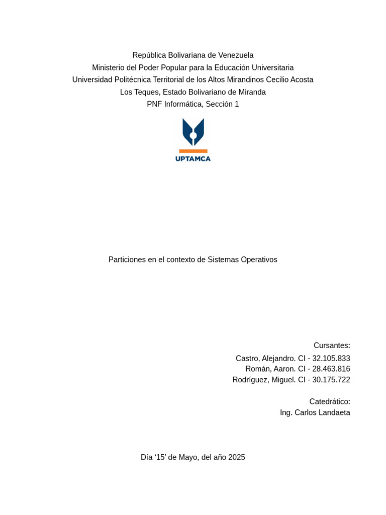 Trabajo Particiones So | PDF | Arranque | Archivo de computadora