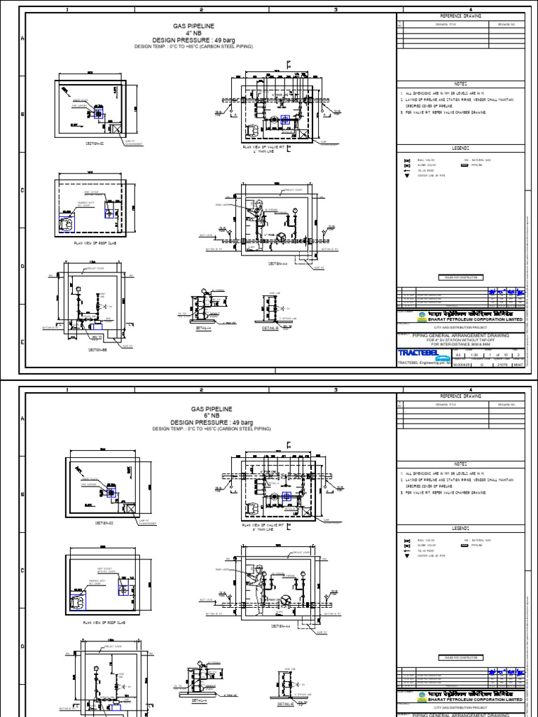 Valve Chamber Drawings for Gas Stations | PDF | Natural Gas Processing ...