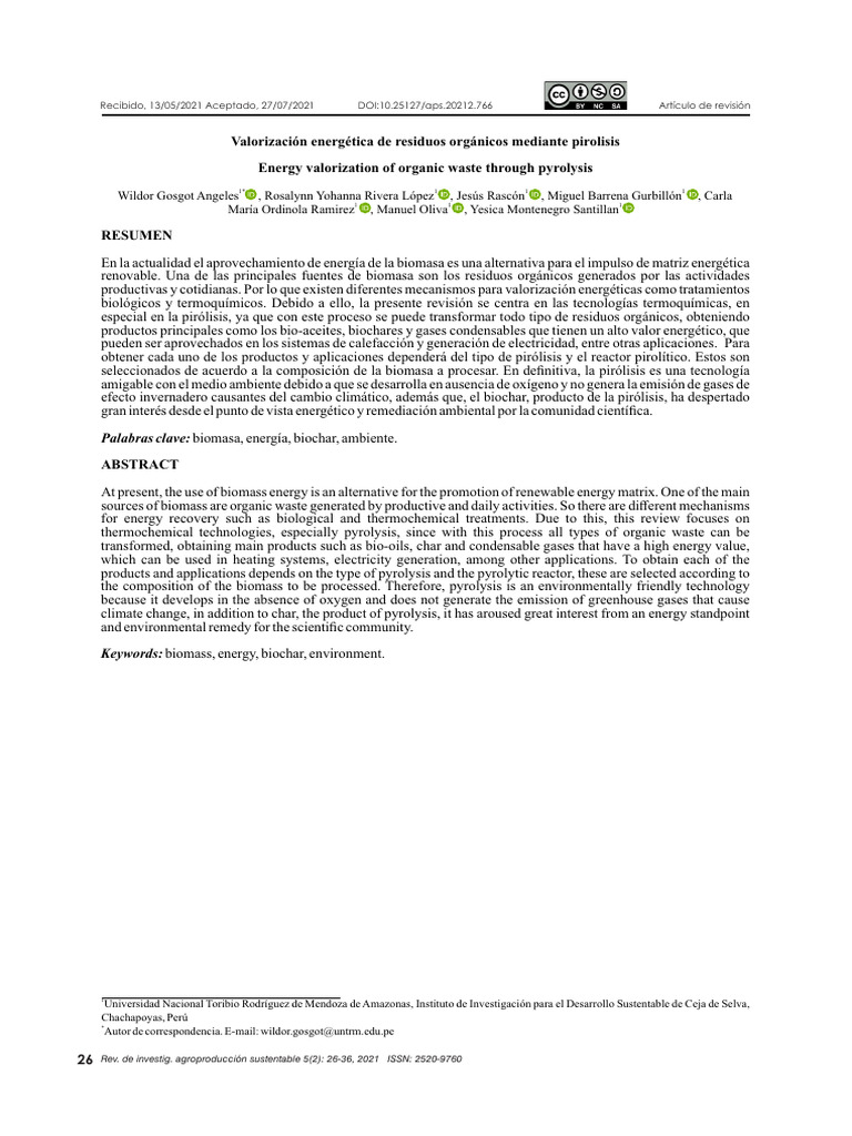 Valorizacion Energetica de Residuos Orga | PDF | Pirólisis | Residuos