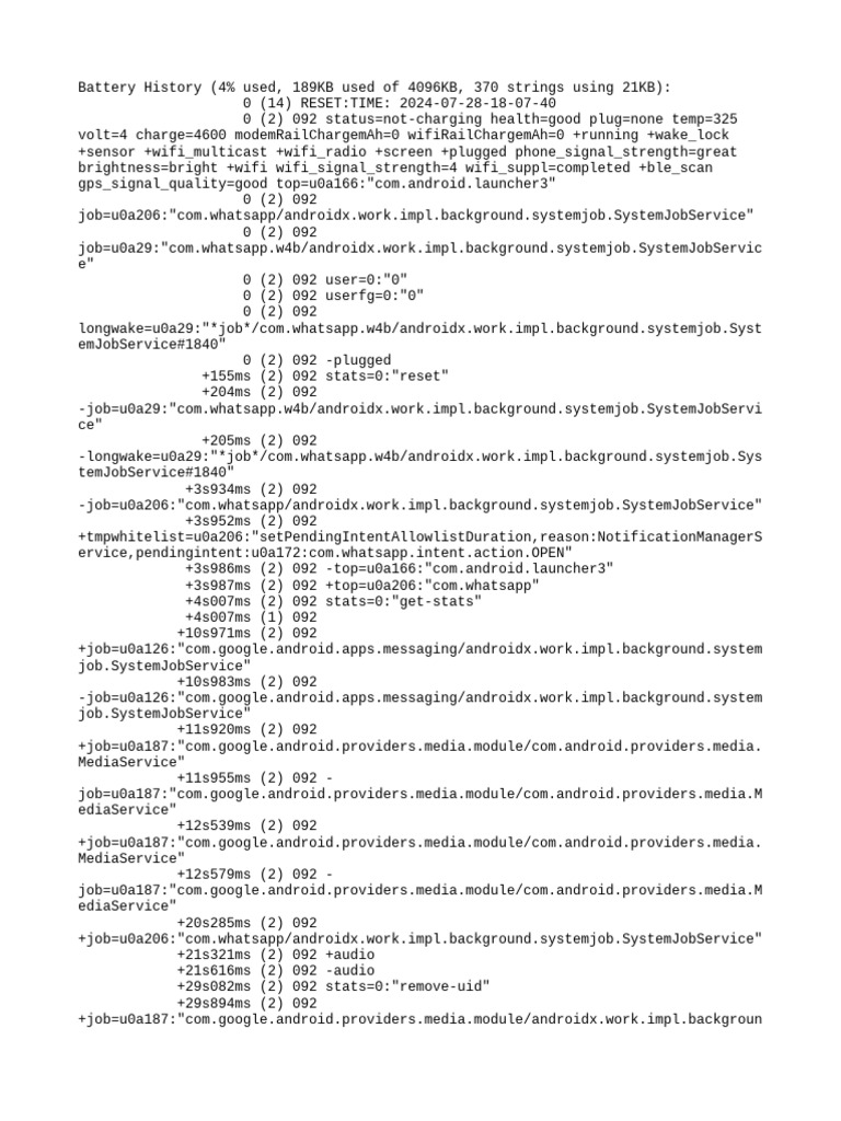 Standby Dump Batterystats 2024 0728 224710 | PDF | Android (Robot)