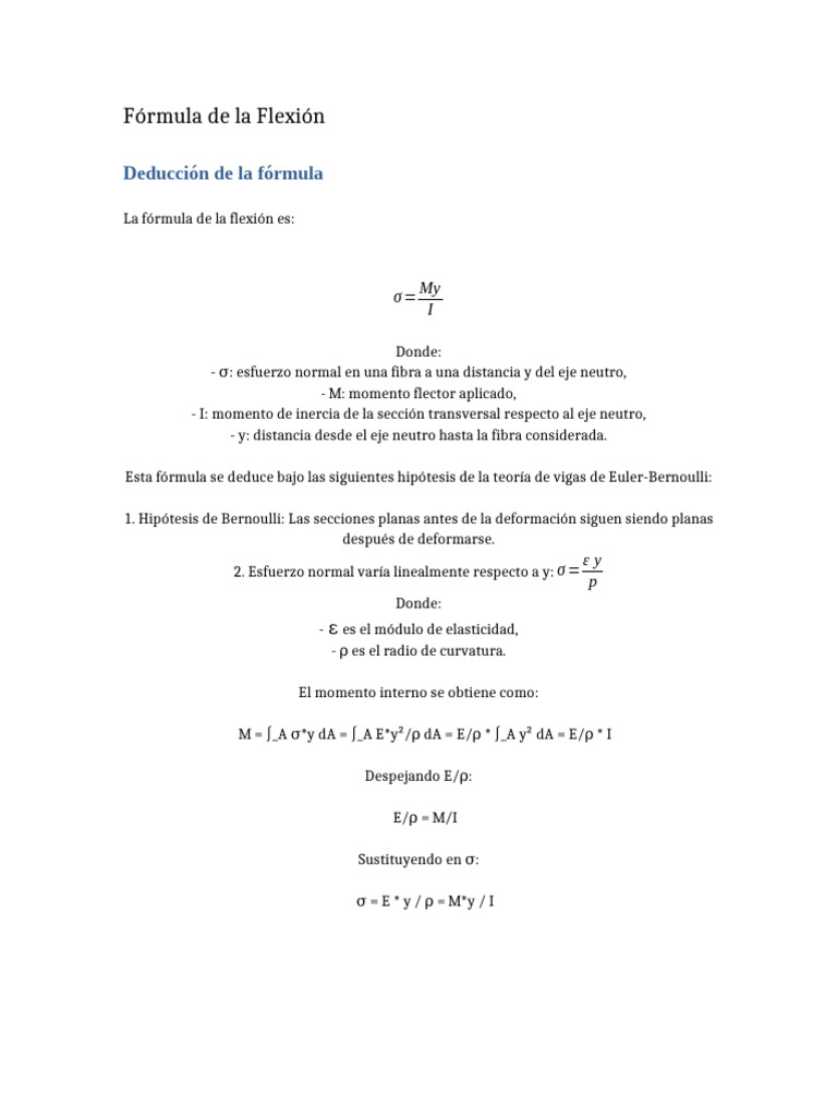 Fórmula de Flexión en Vigas: Explicación y Ejemplo | PDF