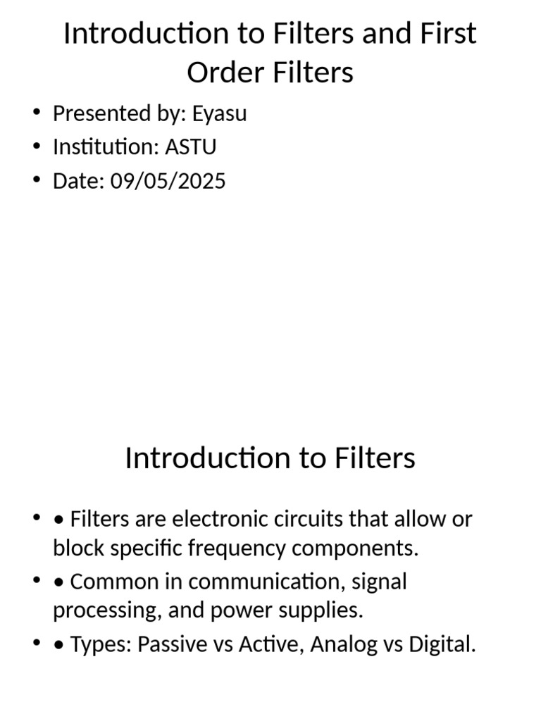 Introduction_to_Filters_Presentation_Eyasu | PDF