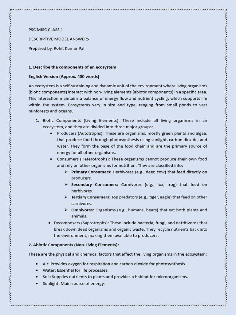 PSC Misc Class 1 | PDF