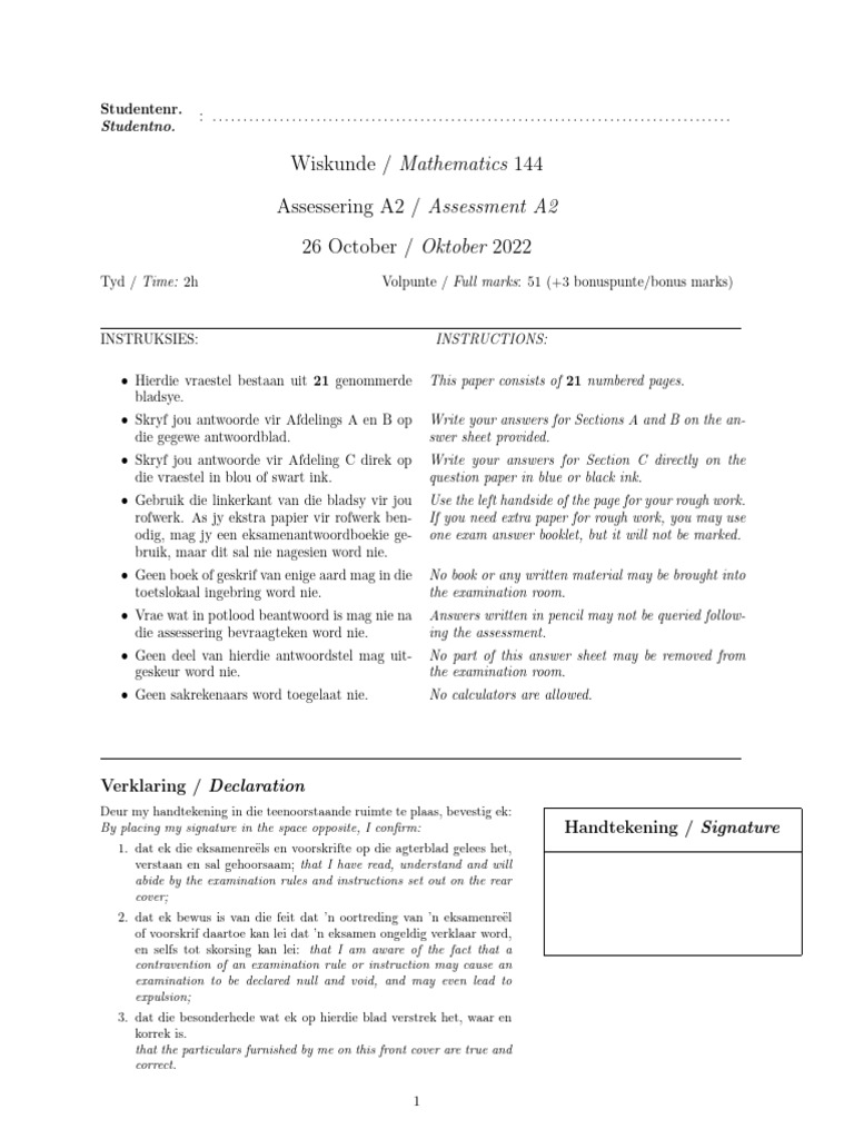 A2 Memo (2022) | PDF