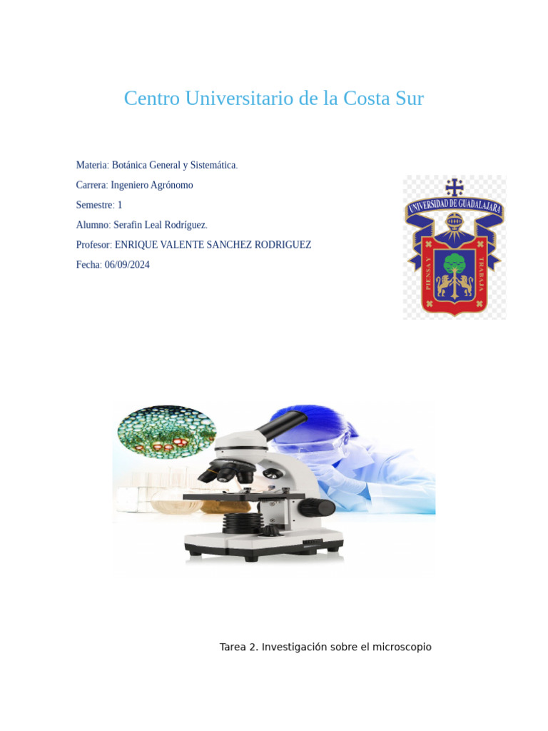 Tarea 2. Investigación Sobre El Microscopio | PDF | Microscopio ...