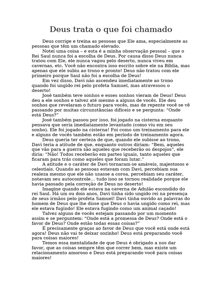 Deus Trata o Que Foi Chamado | PDF | São Pedro | Davi