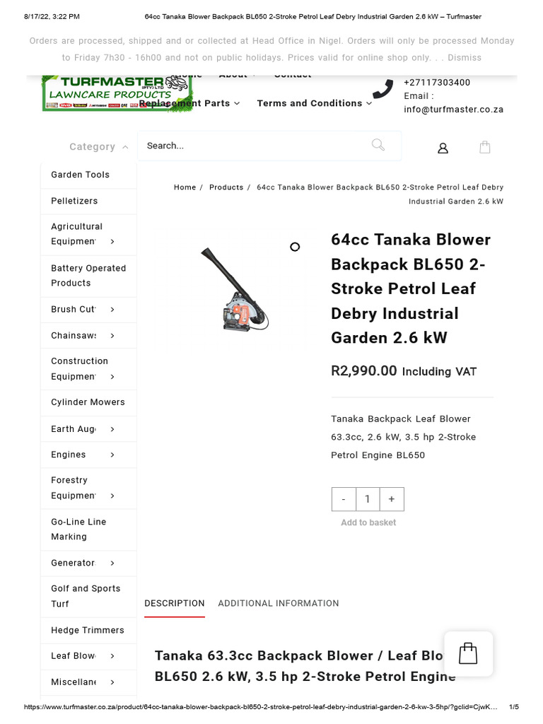 Tanaka BL650 Backpack Leaf Blower | PDF | Engines | Mechanical Engineering