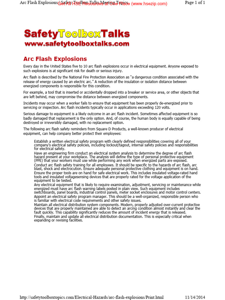 Arc Flash Explosion Prevention | PDF | Electricity | Safety