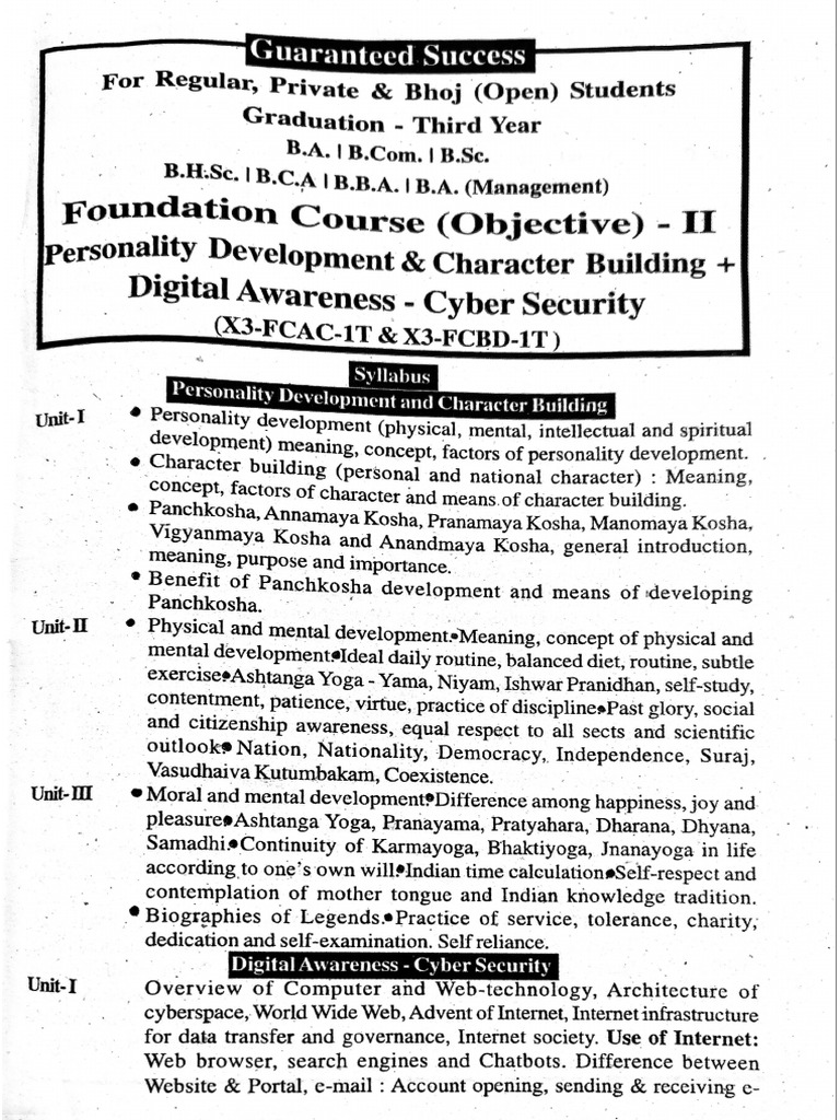 Character Building & Cyber Security | PDF
