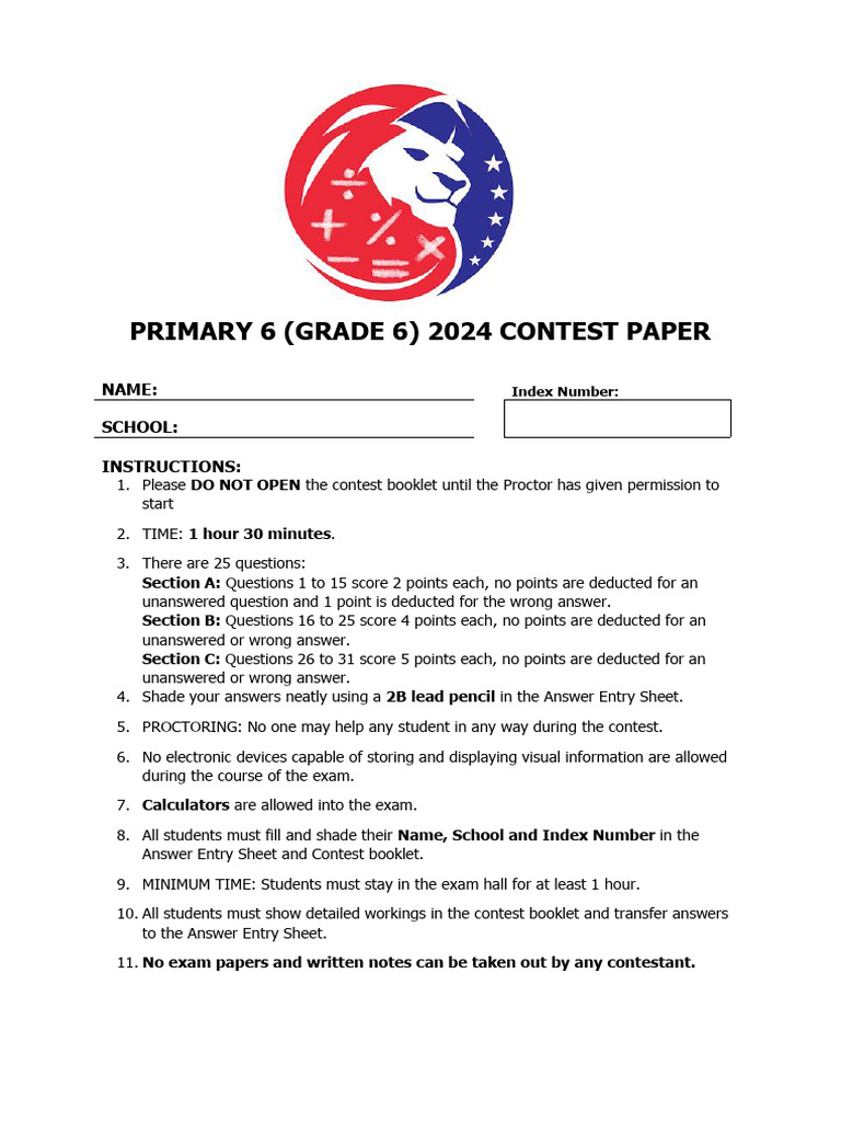 Grade 6 Maths Practice | PDF