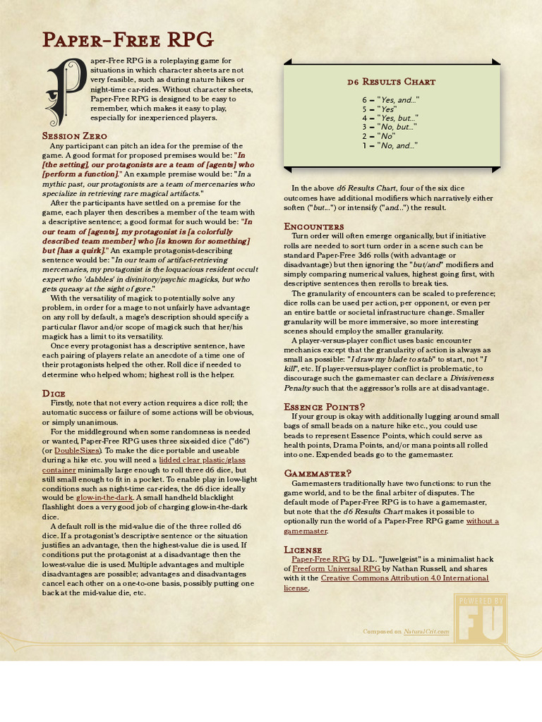 Paper-Free RPG - The Homebrewery | PDF | Role Playing Games | Tabletop ...