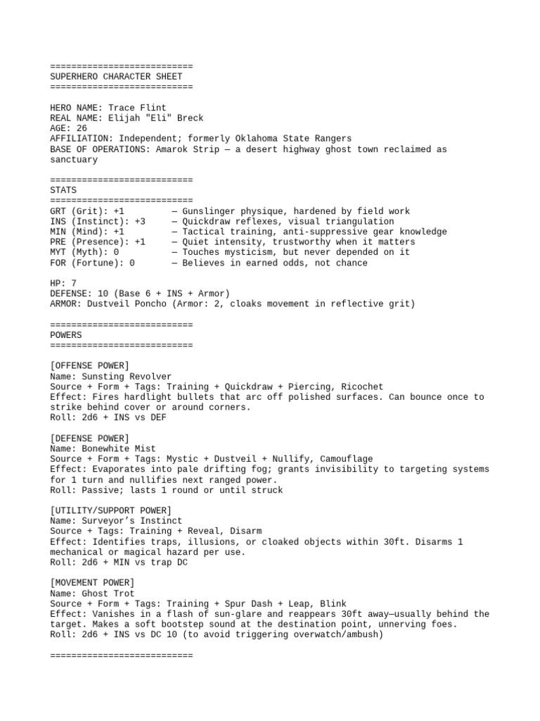 Trace_Flint_Character_Sheet | PDF