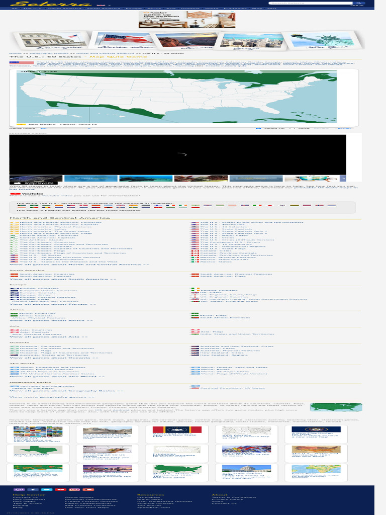 The U.S. 50 States - Map Quiz Game | PDF | The United States | Southern ...