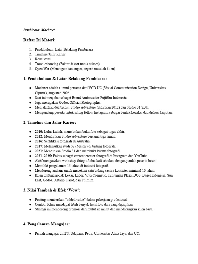 Summary Untuk Kelas Credential Online | PDF