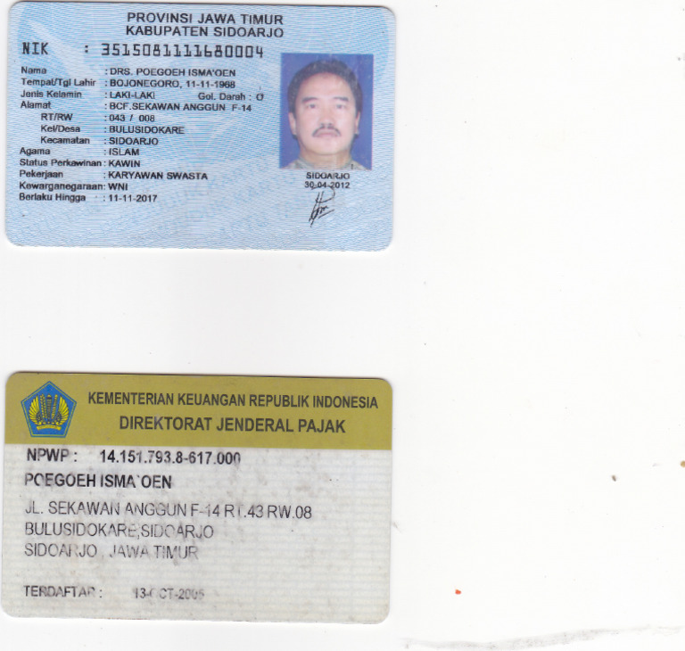 KTP Dan NPWP Puguh | PDF