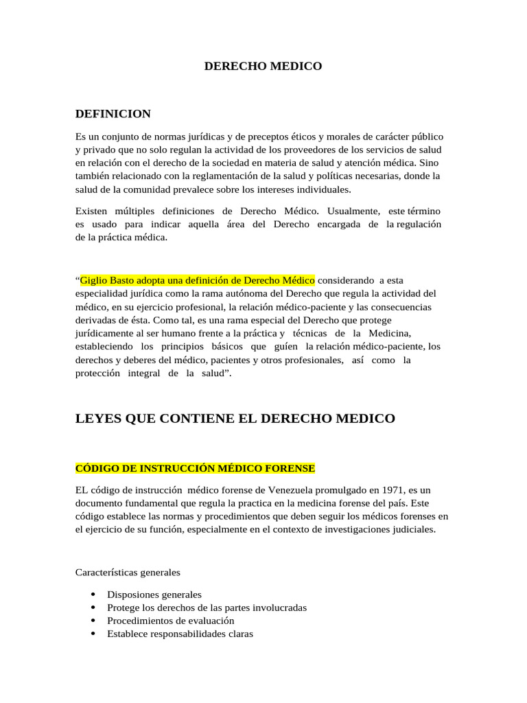 Derecho Médico: Normas y Códigos en Venezuela | PDF | Ley médica ...