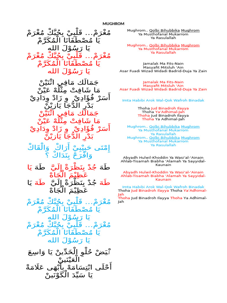 Lirik Mughrom Duet | PDF
