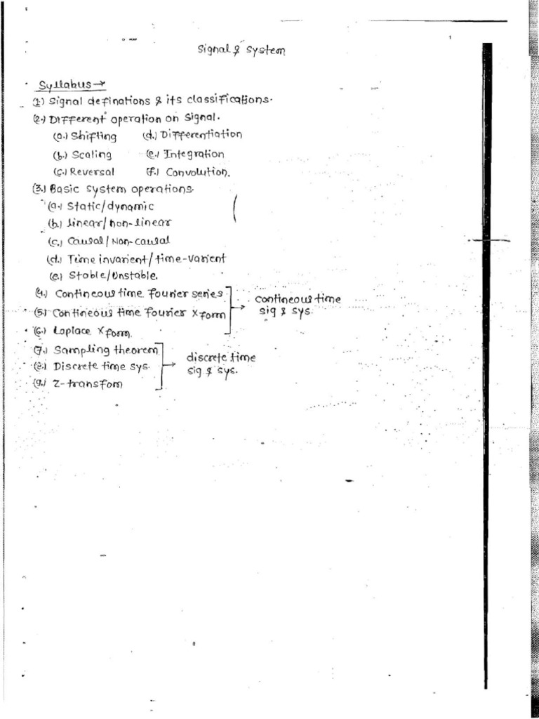 Signals and System | PDF