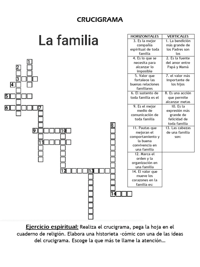Crucigrama - La Familia | PDF
