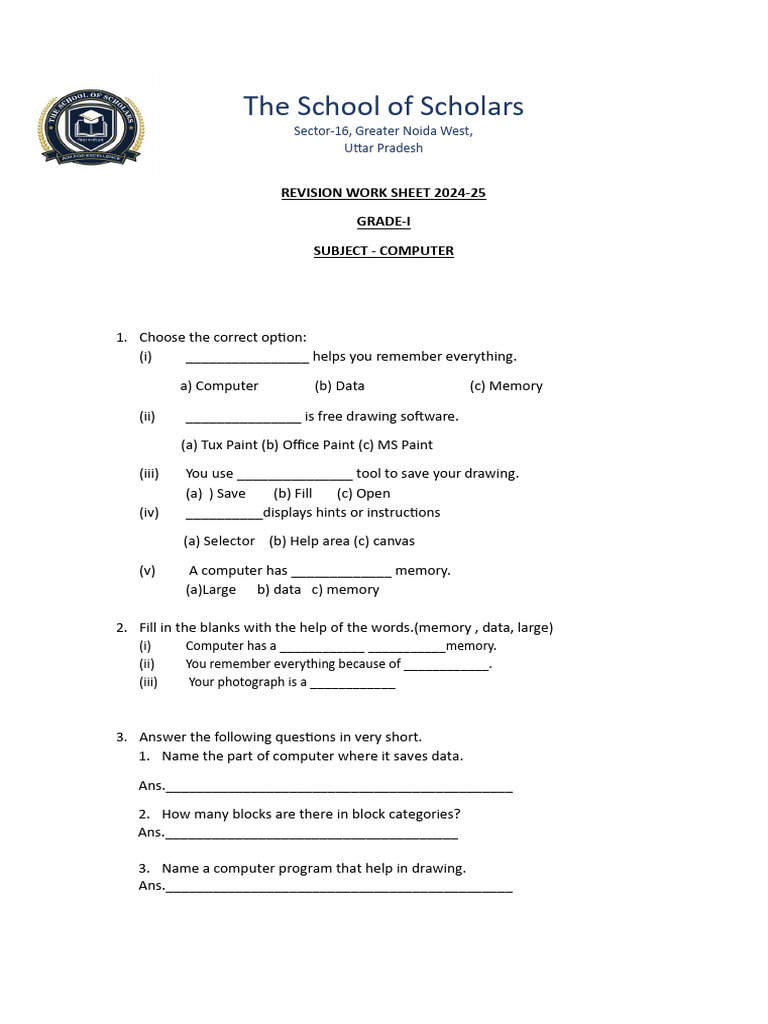Revision Sheet | PDF
