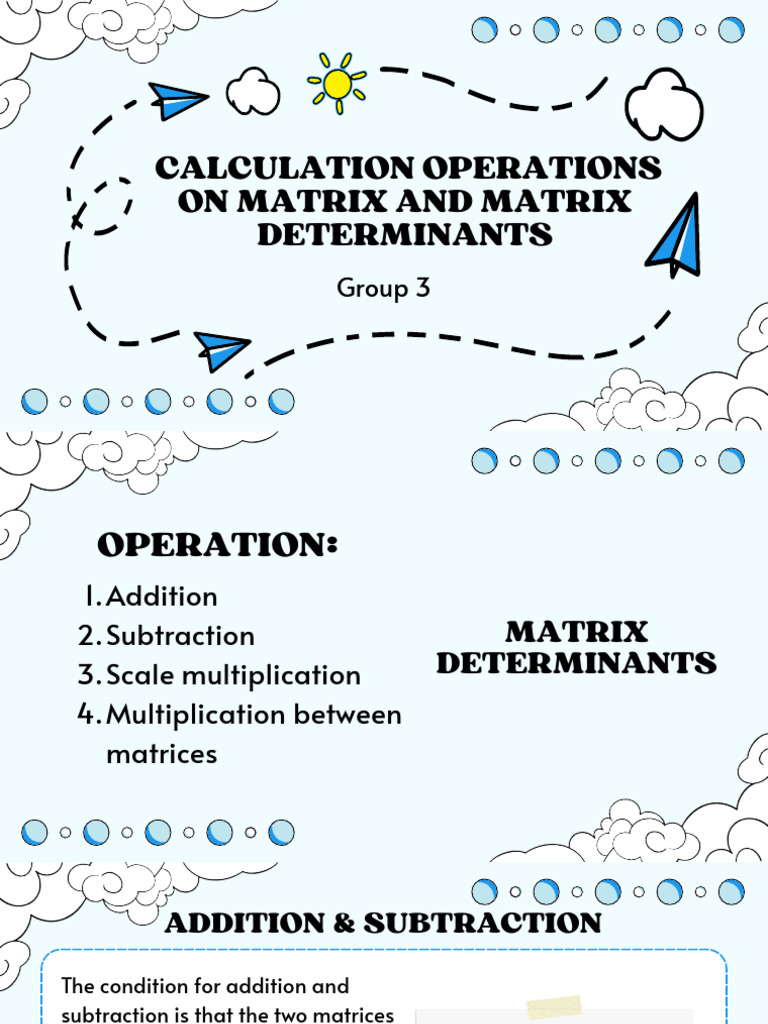 Operation and Determinant of Matrix | PDF | Matrix (Mathematics ...