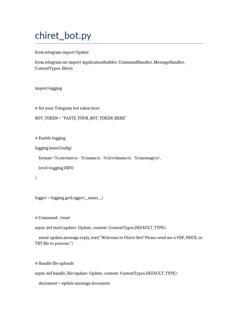 Chiret Bot | PDF