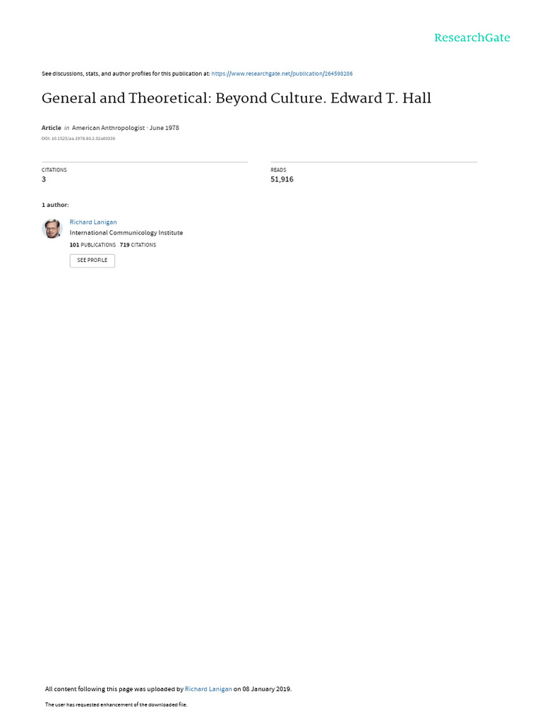 General and Theoretical Beyond Culture Edward T Ha | PDF | Psychology ...