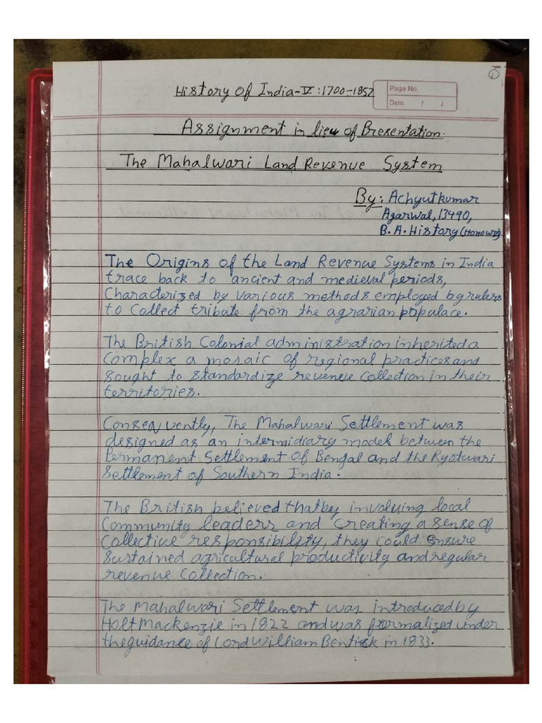 Assignment in Lieu of Presentation Achyut Kumar Agarwal 13490 | PDF