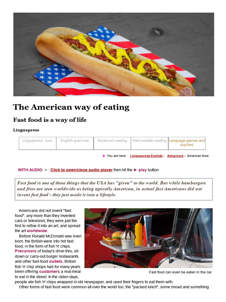 The American Fast Food Phenomenon | PDF | Fast Food | Hamburgers