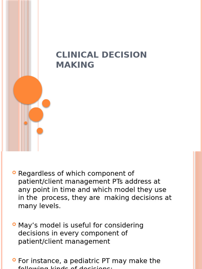 CHP 6 Part 3 CLINICAL DECISION MAKING | PDF | Physical Therapy | Informed Consent