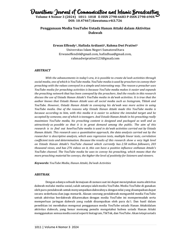 Dakwah Ustadz Hanan Attaki | PDF