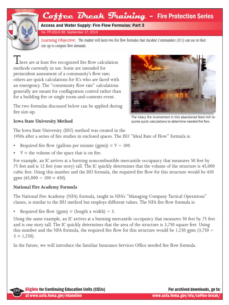 Access and Water Supplies Fire Flow Formulas Part 3 | PDF | Gallon | Volume
