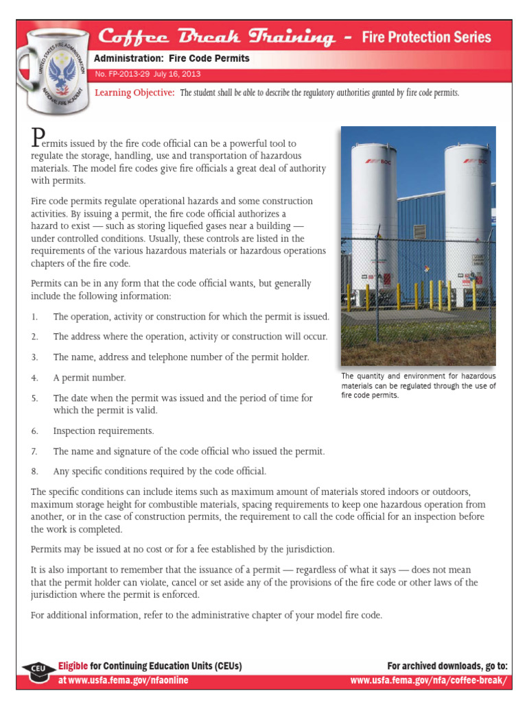 Administration Fire Code Permits | PDF | Fire Safety | Safety