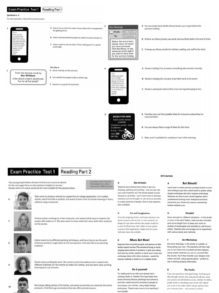 Trainer Reading Test 1 | PDF