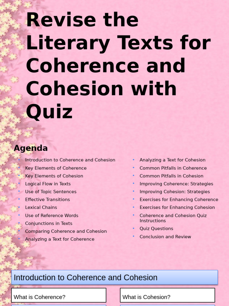 Enhancing Text Coherence & Cohesion Guide | PDF | Essays | Semantics