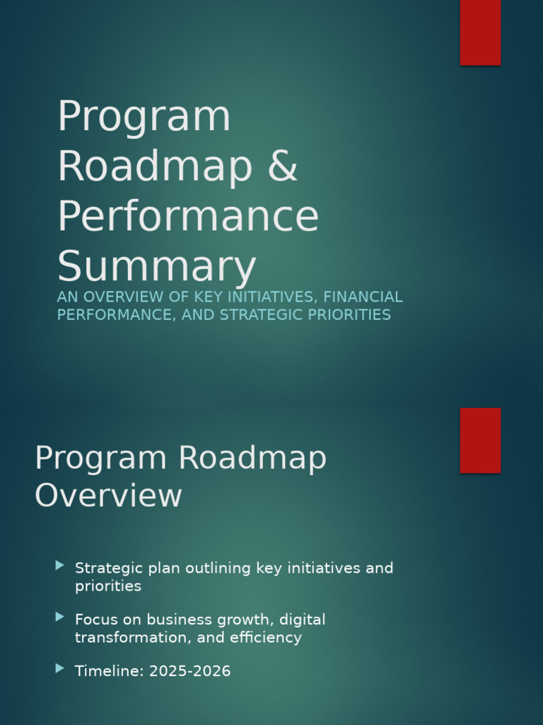 Program Roadmap & Performance Overview | PDF | Performance Indicator ...