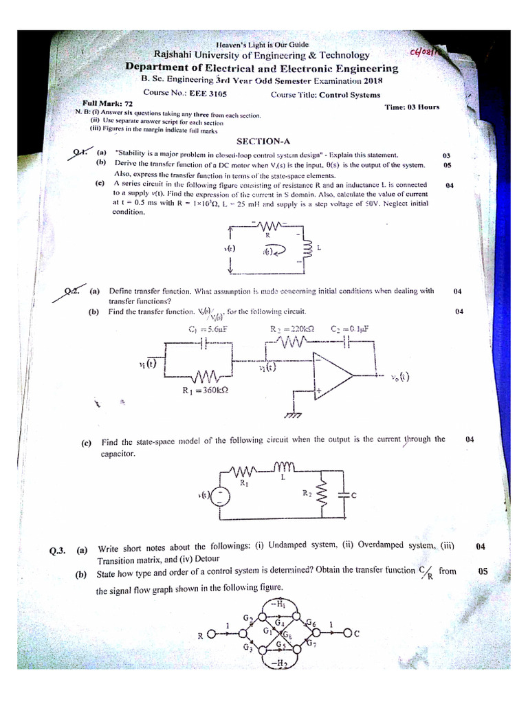 PYQ - Control System #Cotha - 32 | PDF