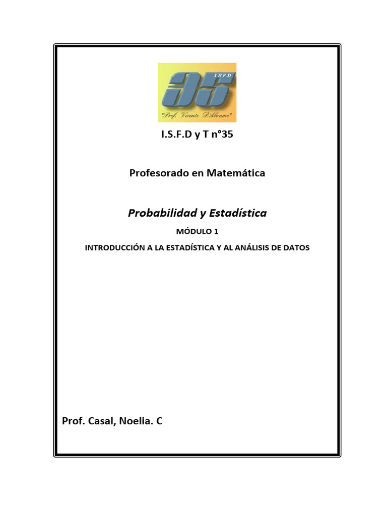 Unidad 1 (Est. Descriptiva) | PDF | Diferencia | Media