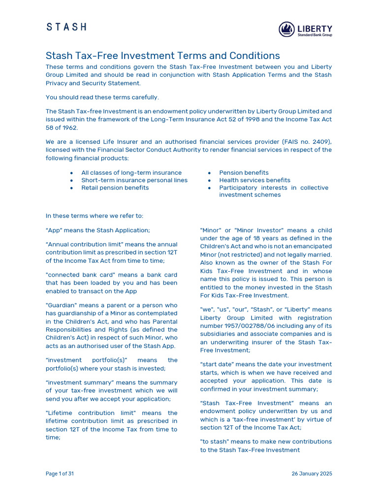 Stash Terms and Conditions 2025 | PDF | Taxes | Debit Card