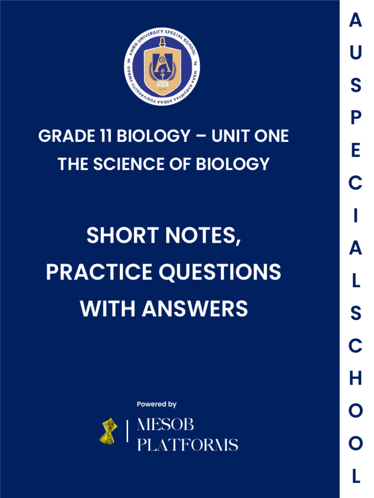 Bio Grade 11 Unit 1 Handout | PDF | Experiment | Hiv/Aids